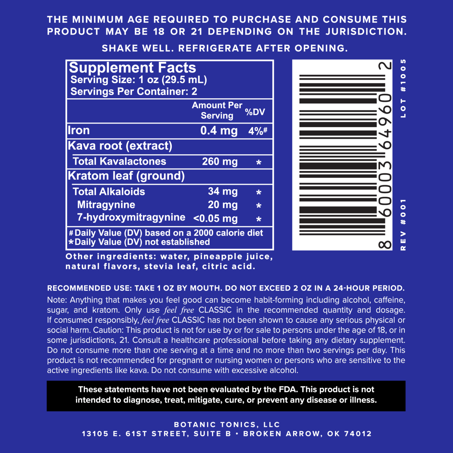 Buy Feel free® CLASSIC tonic Online - Destino Farms